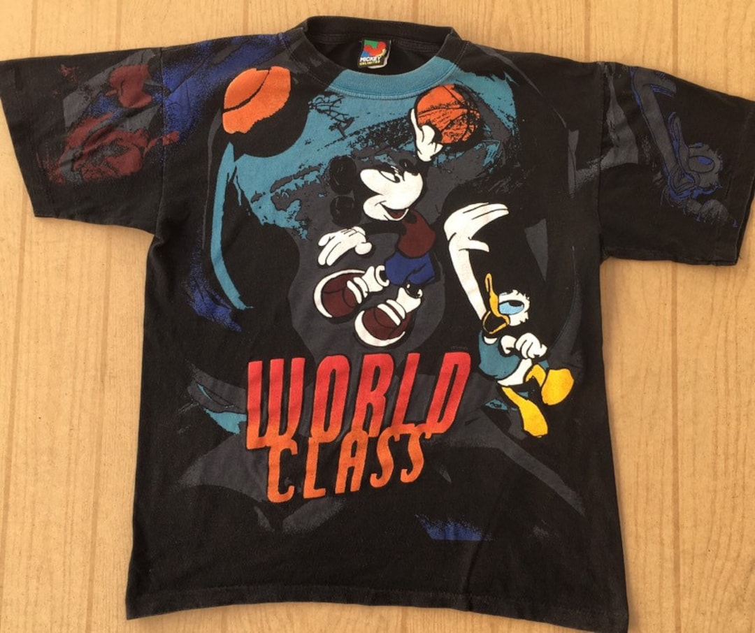 Mickey World Class 1990’s Disney Vintage T-shirt - Etsy