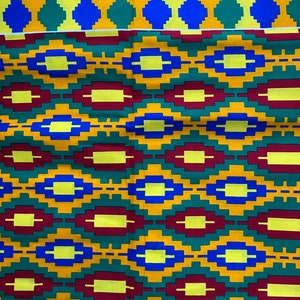 African Print Kente Fabric by the Yard - Etsy