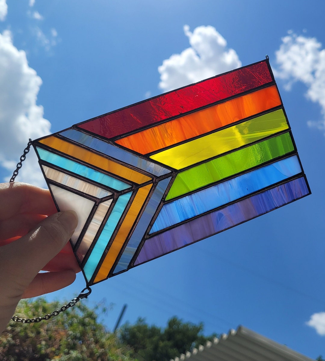 Progress Pride Stained Glass Flag - Etsy