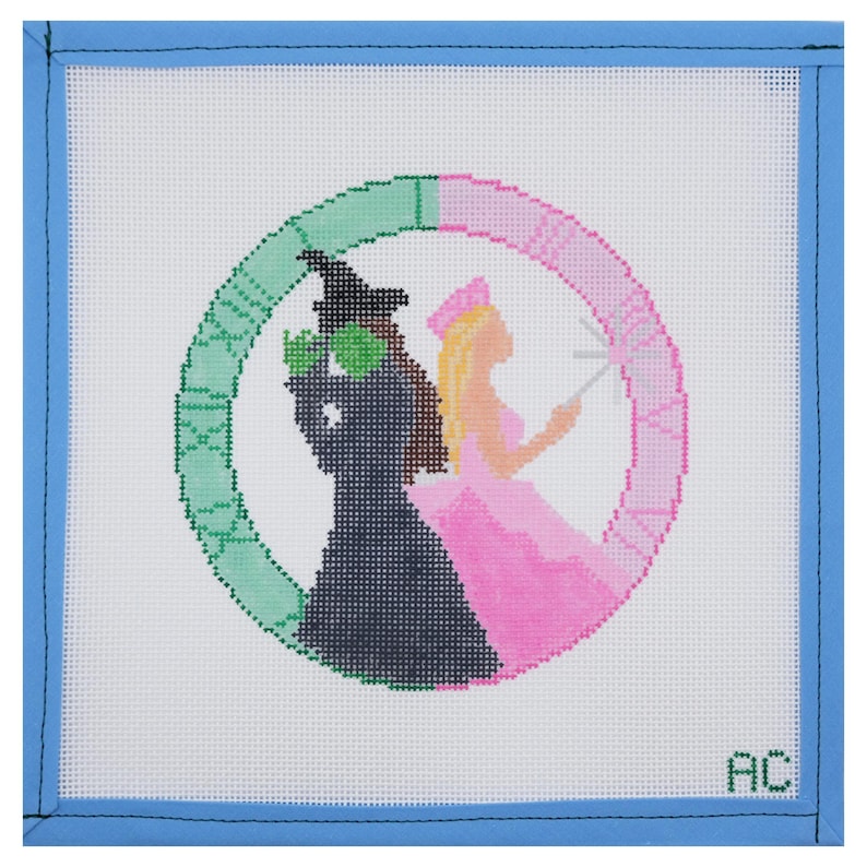 Wicked Elphaba and Glinda Needlepoint Canvas | Hand Painted Needlepoint ...