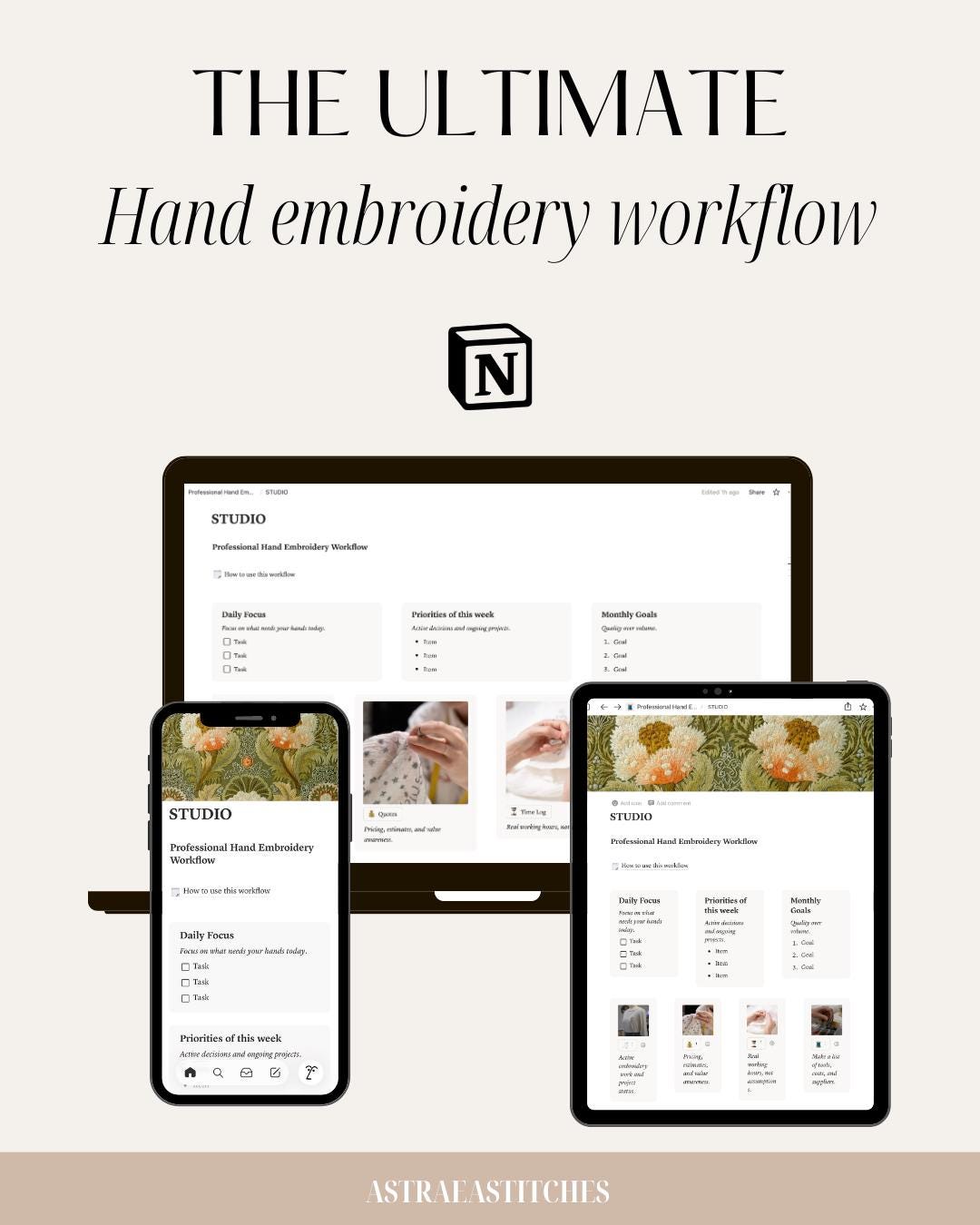 Notion Embroidery Workflow – Professional Template for Hand Embroidery ...