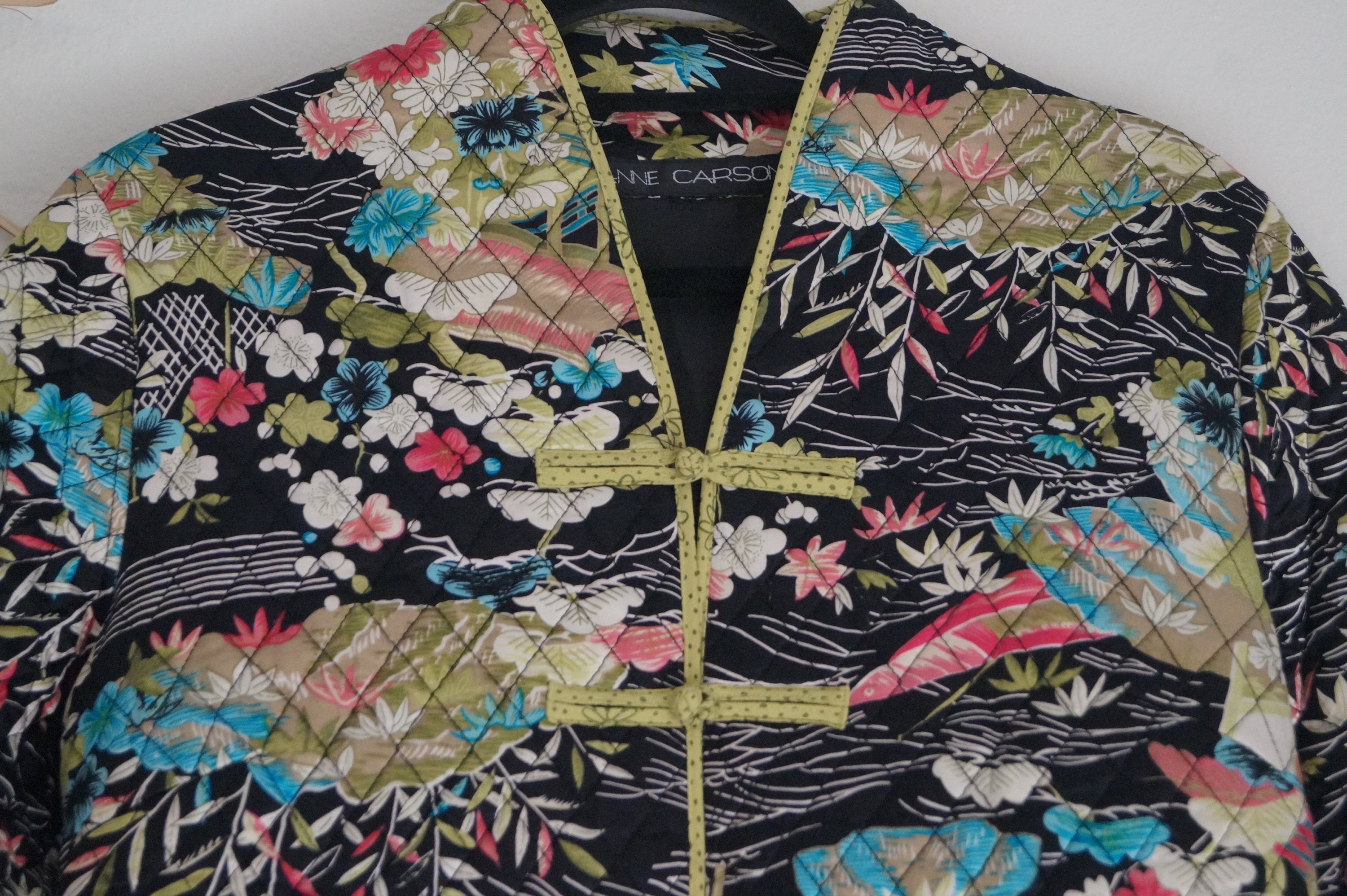 Japanese Print Silk Quilted Jacket Size Small - Etsy