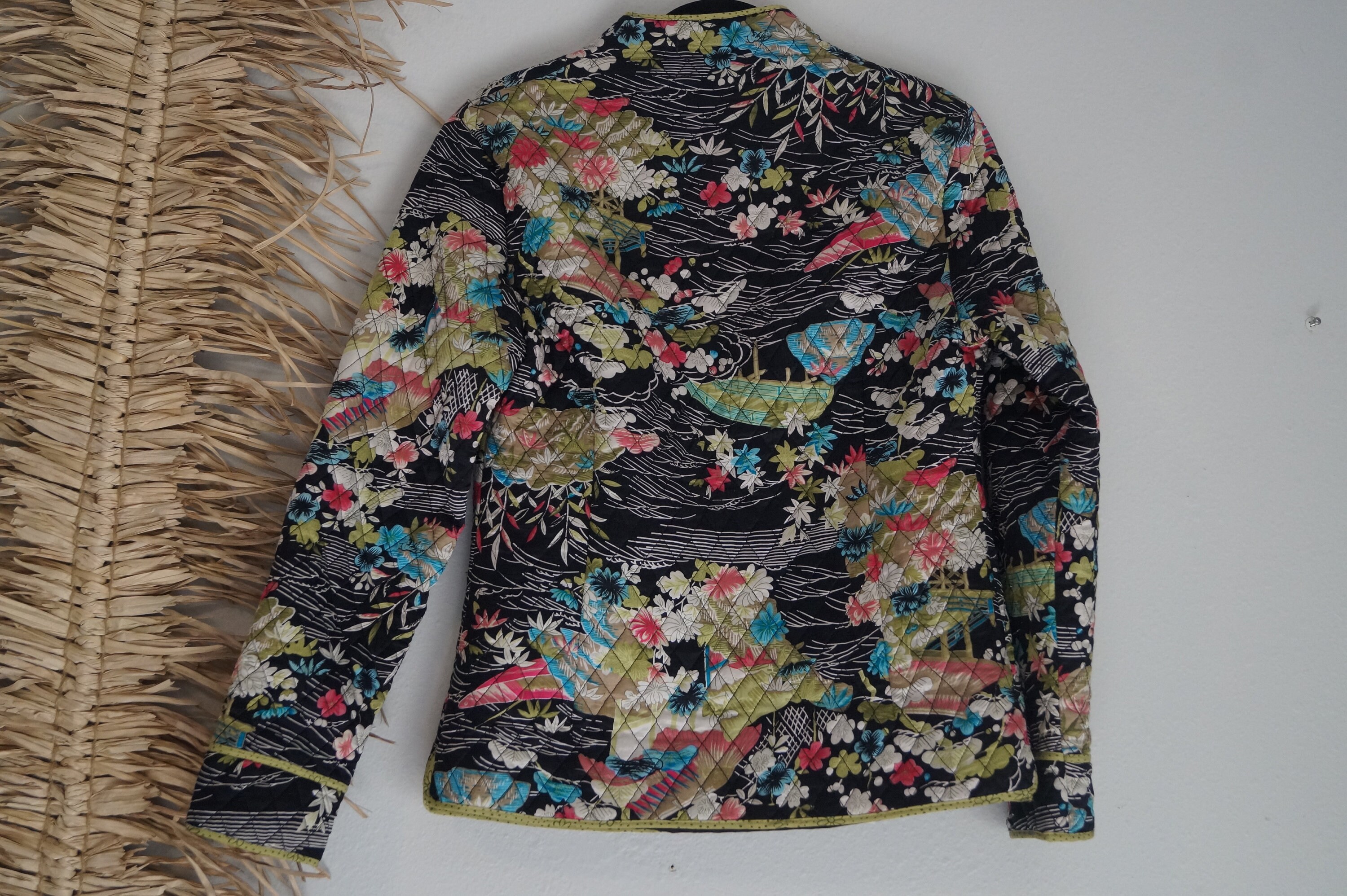 Japanese Print Silk Quilted Jacket Size Small - Etsy