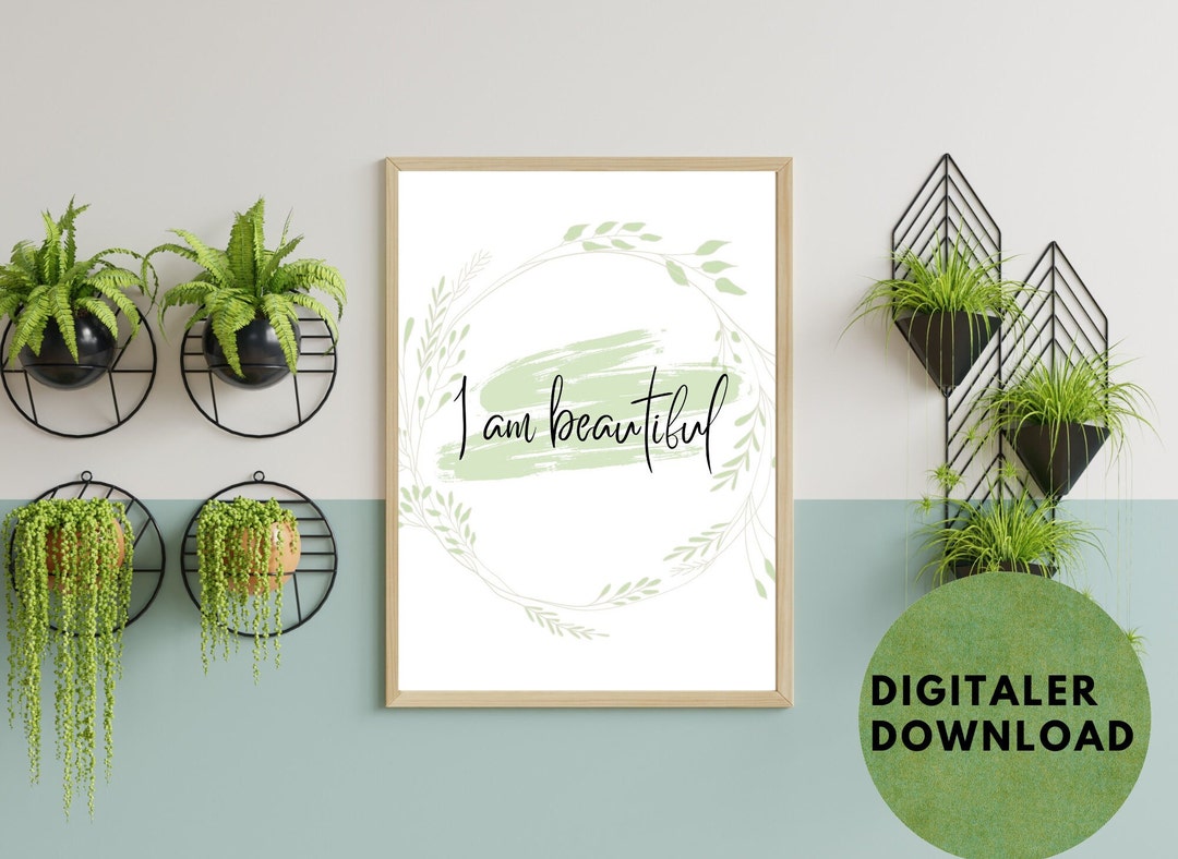 Positive Thoughts Poster Digital Download Printable Wall Art Boho Self ...