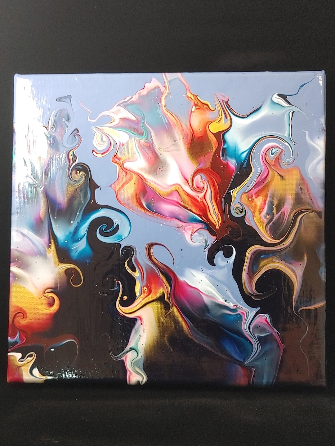 Fluid Art Painting fairy Wings 20 X 20 Cm / Dutch Pour / Acrylic ...