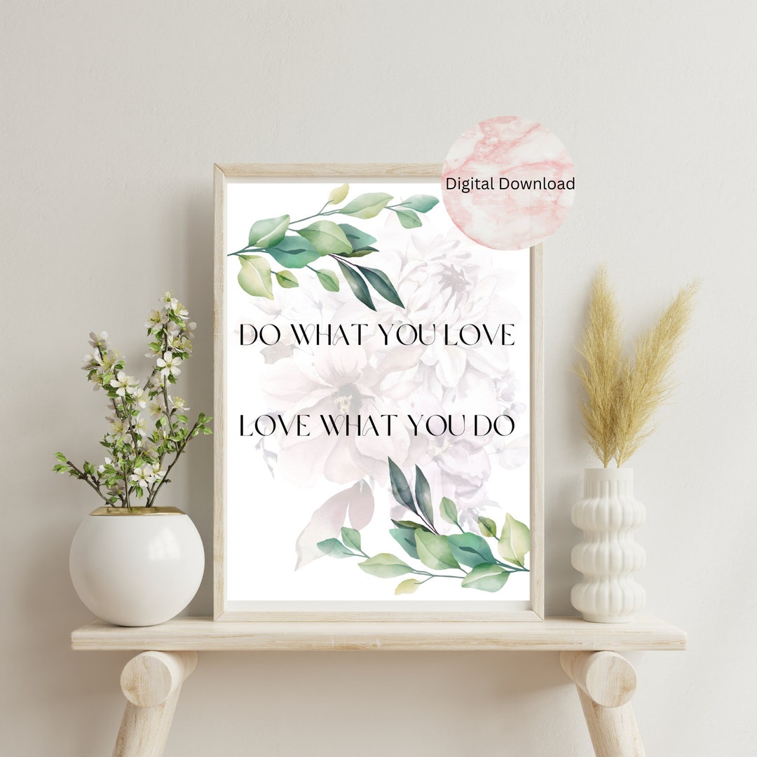 Positive Thoughts Poster Digital Download Printable Wall Art Floral ...