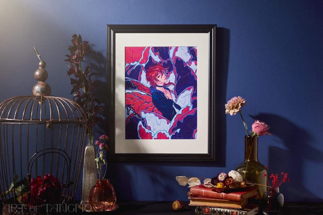 Nakahara Chuuya BSD Art Print | Butterfly Menagerie | BSD Poster ...