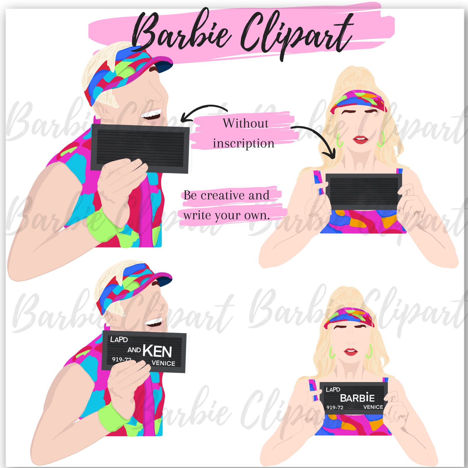 Barbi Clipart, Cute Pink Movie Doll Clipart, Bari PNG 2024 Movie ...