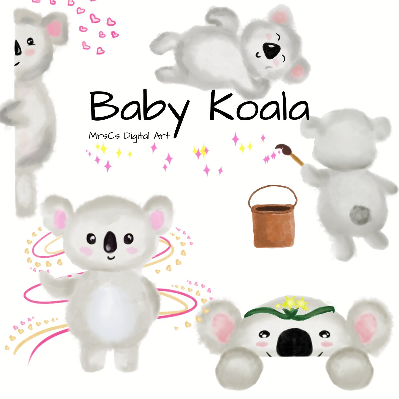 Watercolor Baby Koala Clipart Instant Download for Personal - Etsy