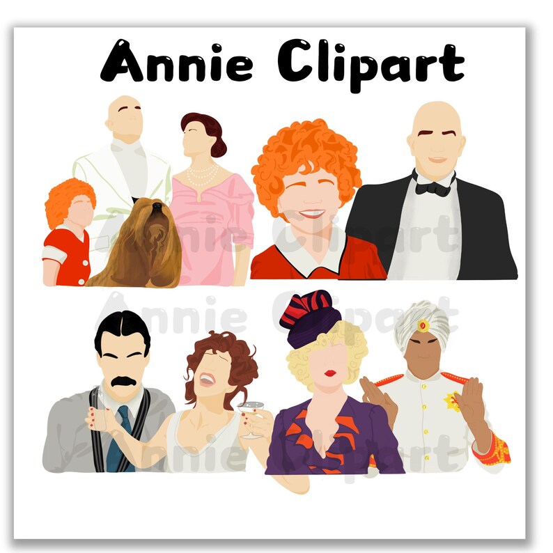 Annie Clipart. PNG Set of Annie 1982. Digital Download. - Etsy