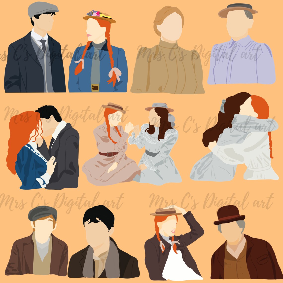 Anne With an E Clipart Anne of Green Gables Clipart - Etsy