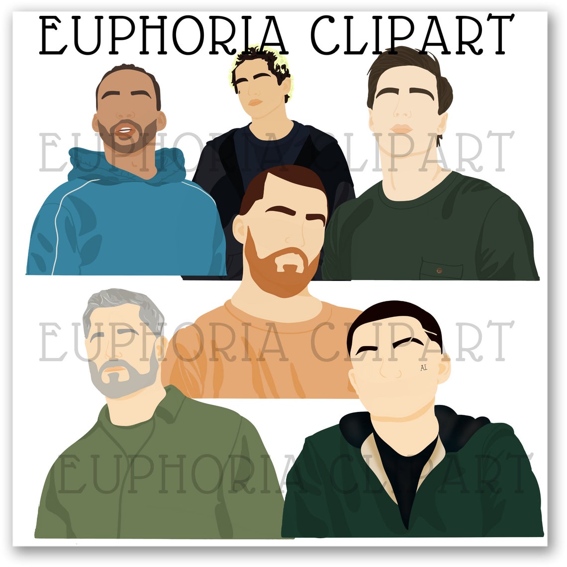 Euphoria Clipart Set. PNG Download Euphoria - Etsy
