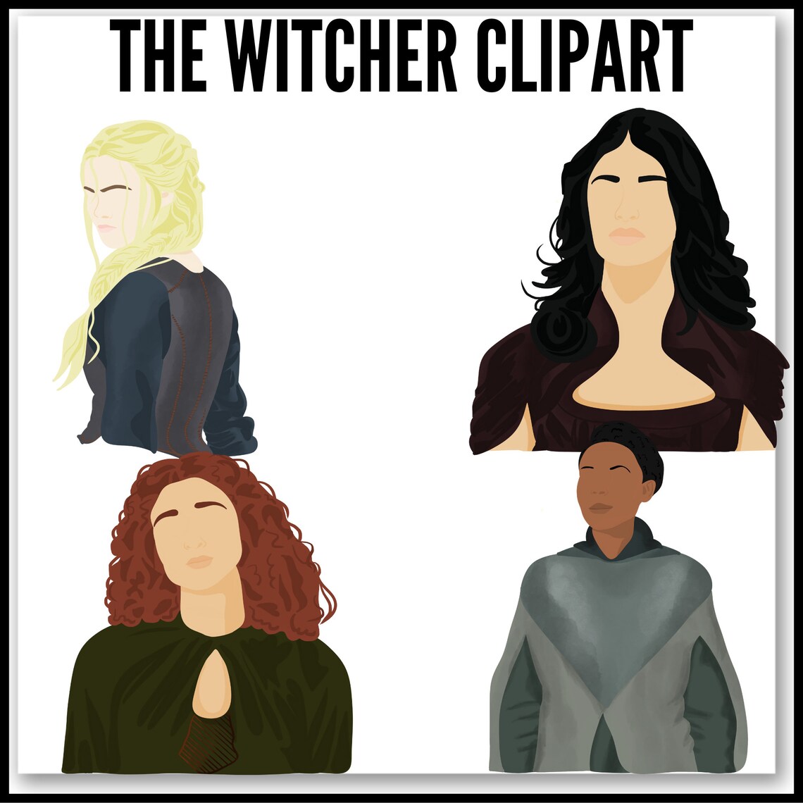 The Witcher Clipart, PNG Clipart,the Cast From the Witcher - Etsy