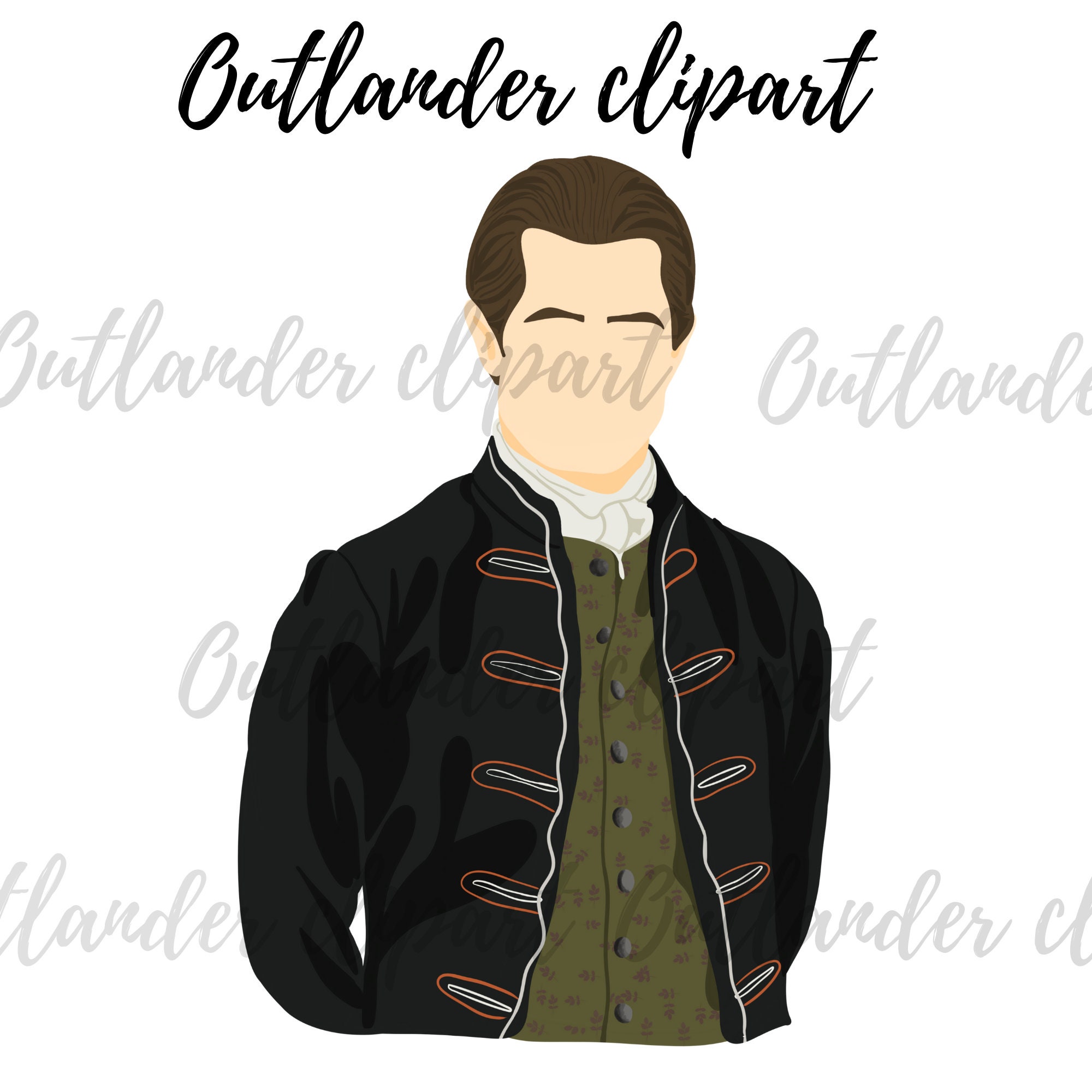 Outlander Clipart Jamie and Claire Fraser Clip Art. - Etsy UK