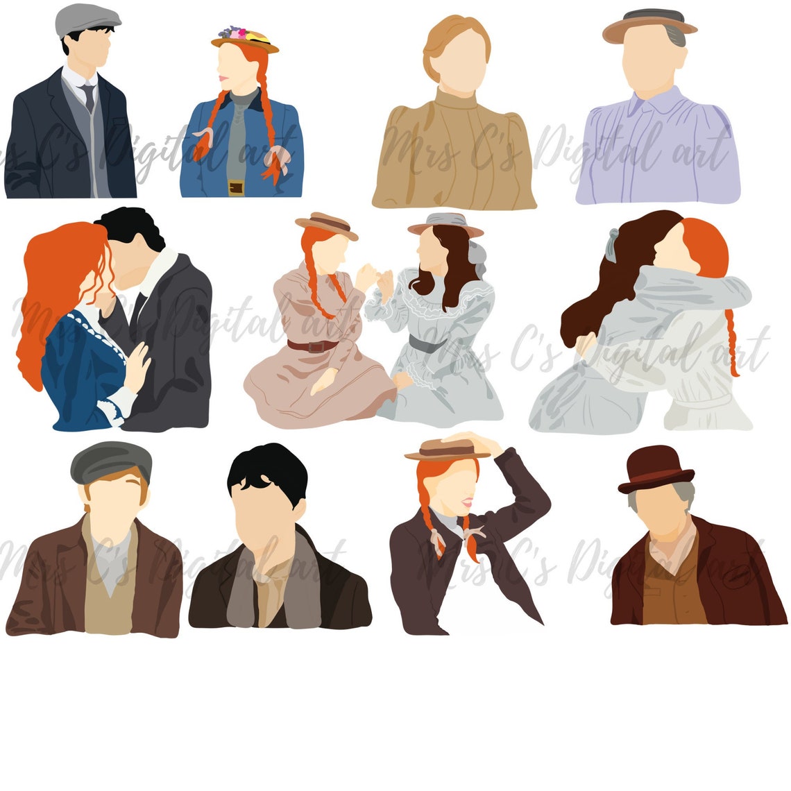 Anne With an E Clipart Anne of Green Gables Clipart - Etsy