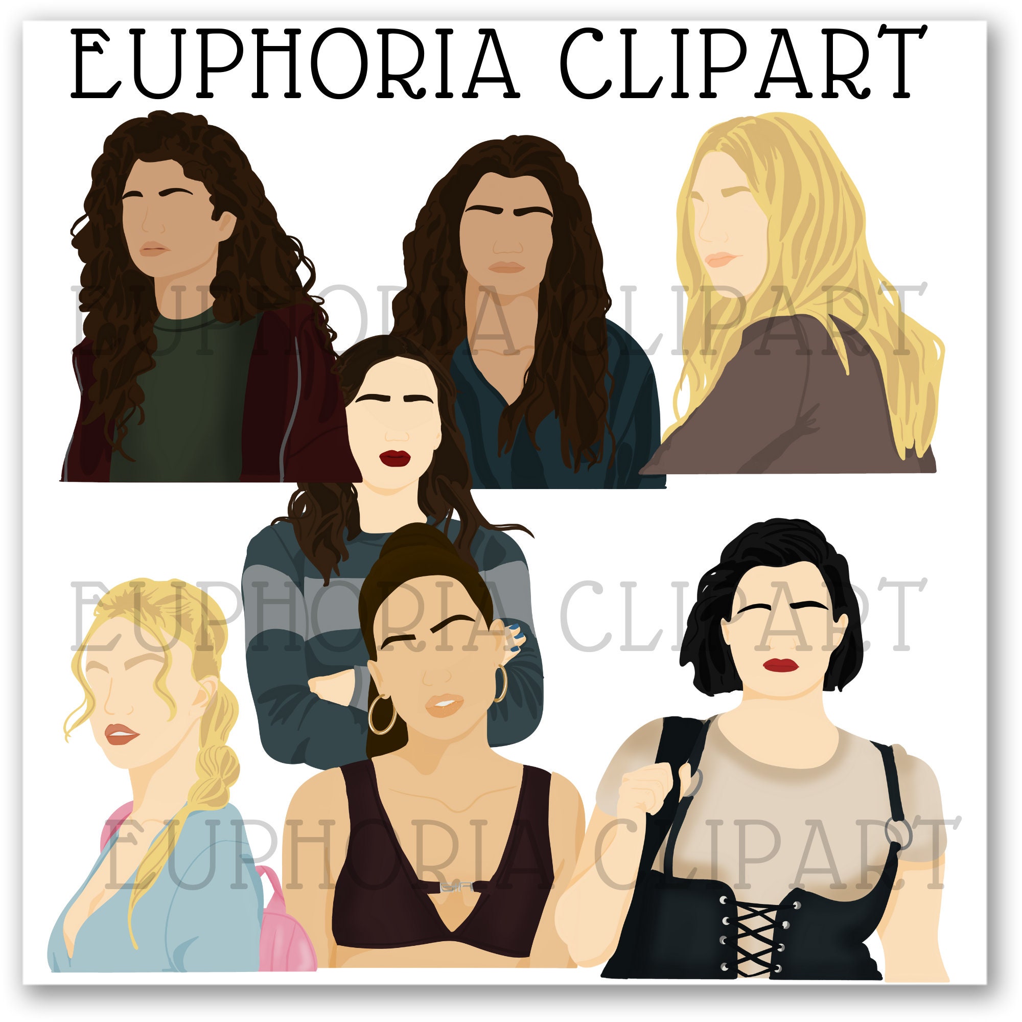 Euphoria Clipart Set. PNG Download Euphoria - Etsy