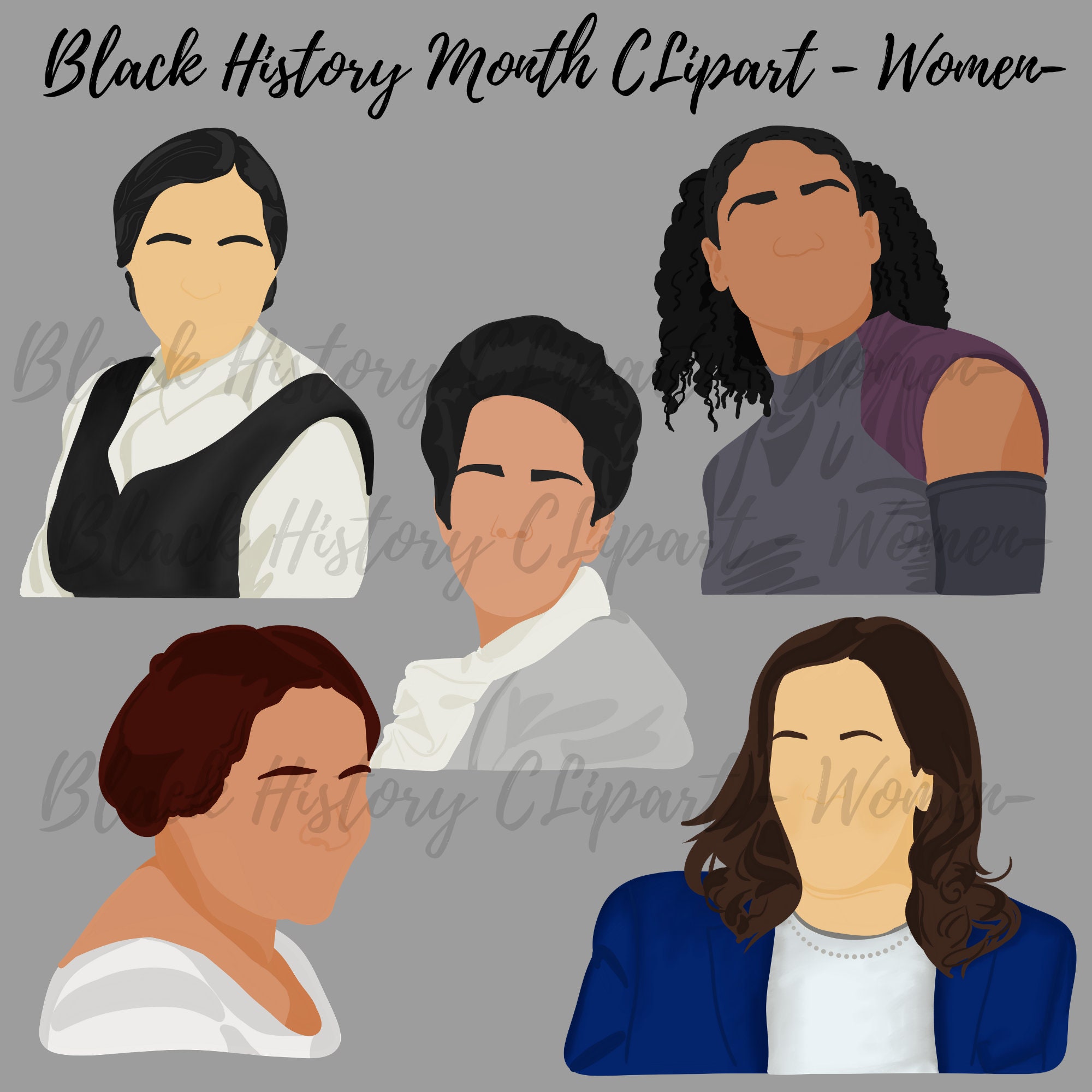 Black History Month Clipart, Inspirational Women Clipart - Etsy