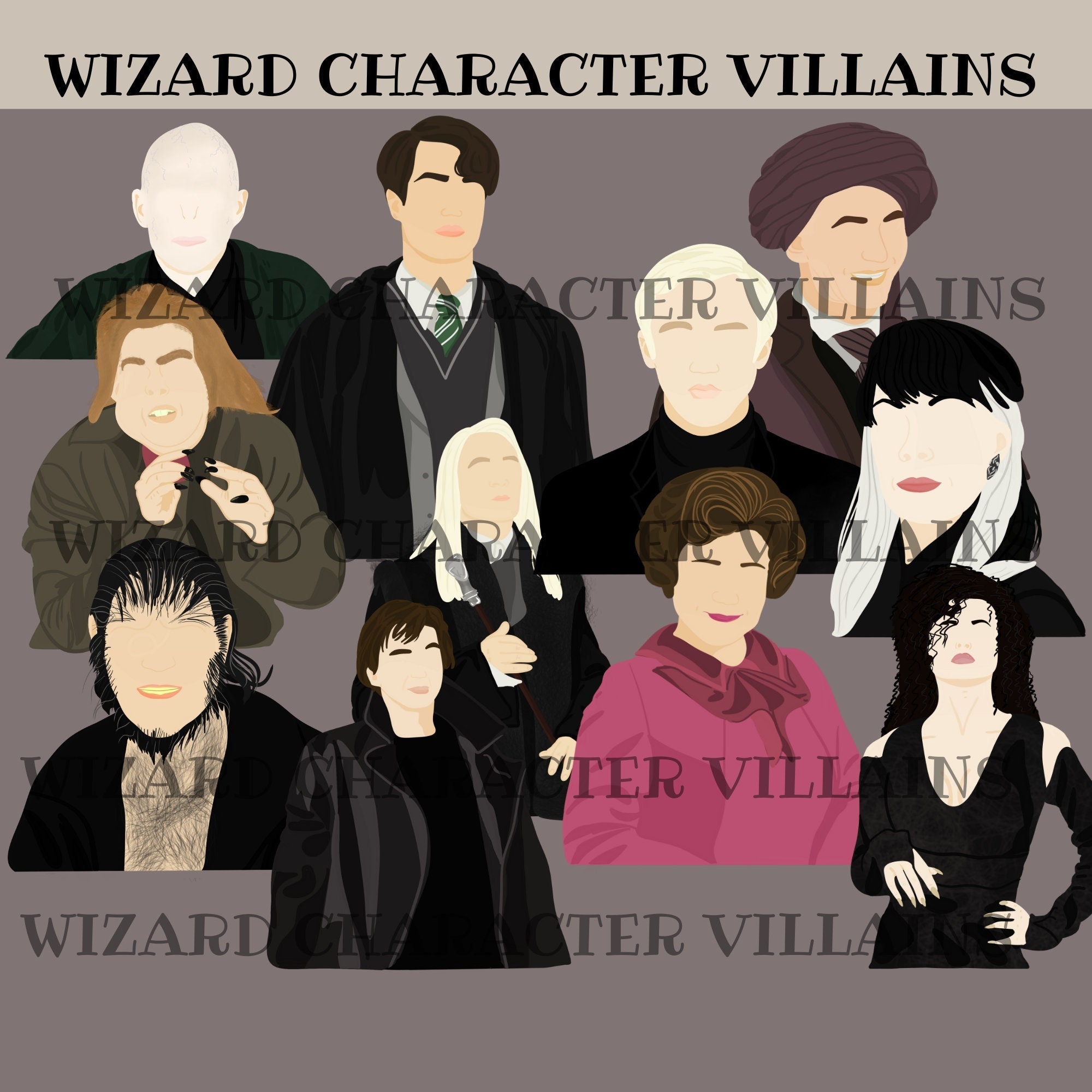 Wizard Villains Character Clipart Set. Villains PNG Download, Magic ...