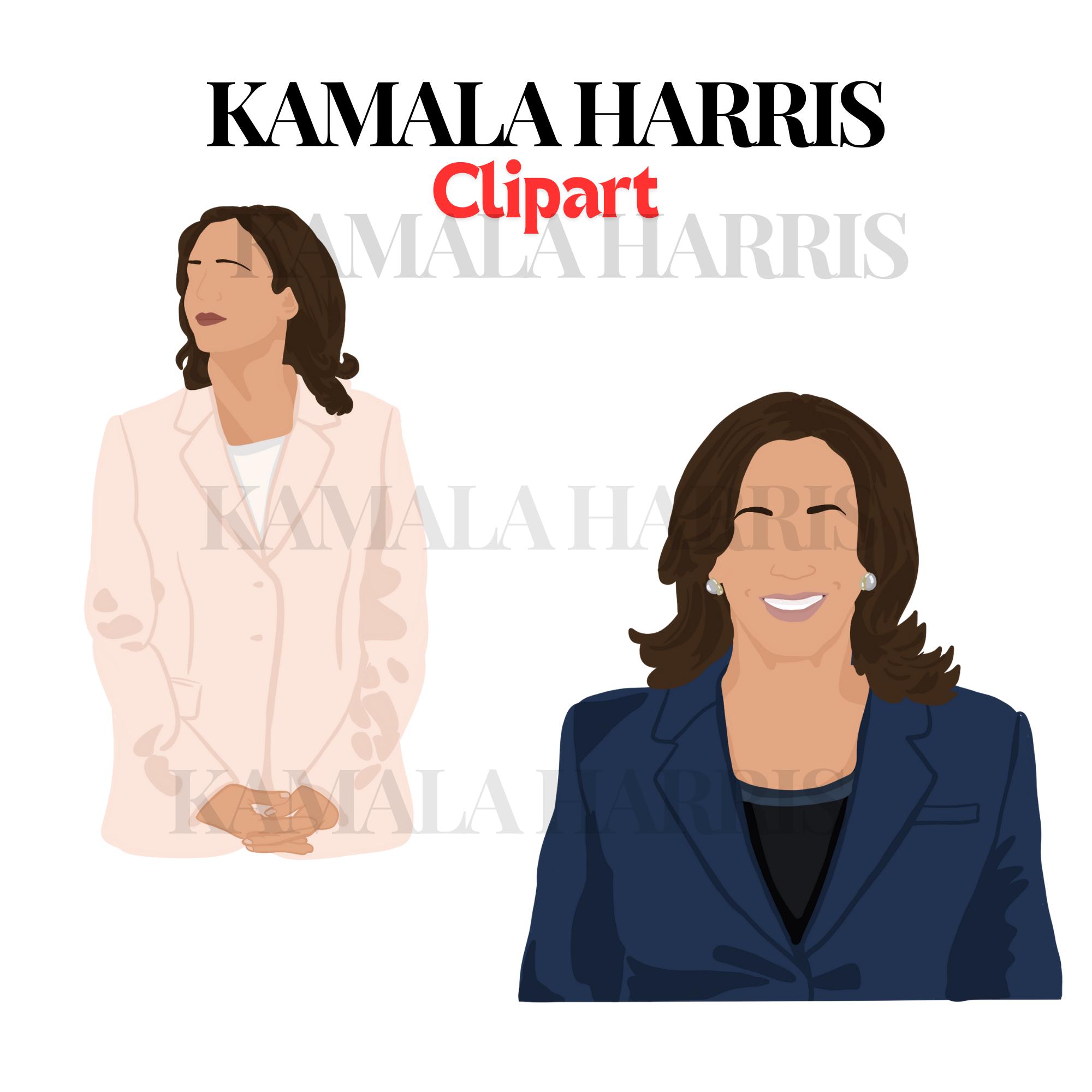Kamala Harris Clipart Set, Kamala Harris PNG, Digital Art, Presidential ...