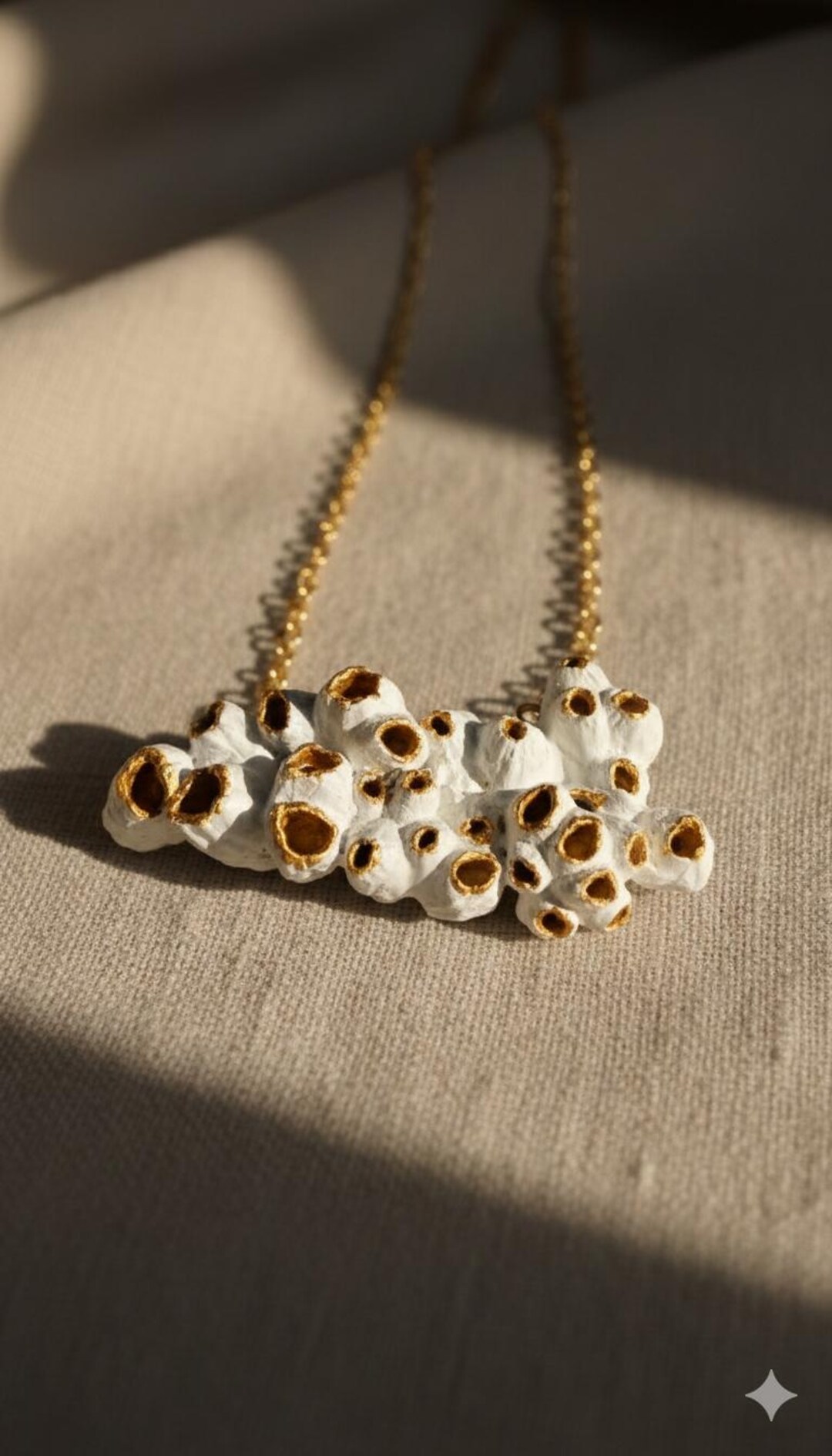 Barnacles Mini Sculpture Necklace All White 1 - Etsy