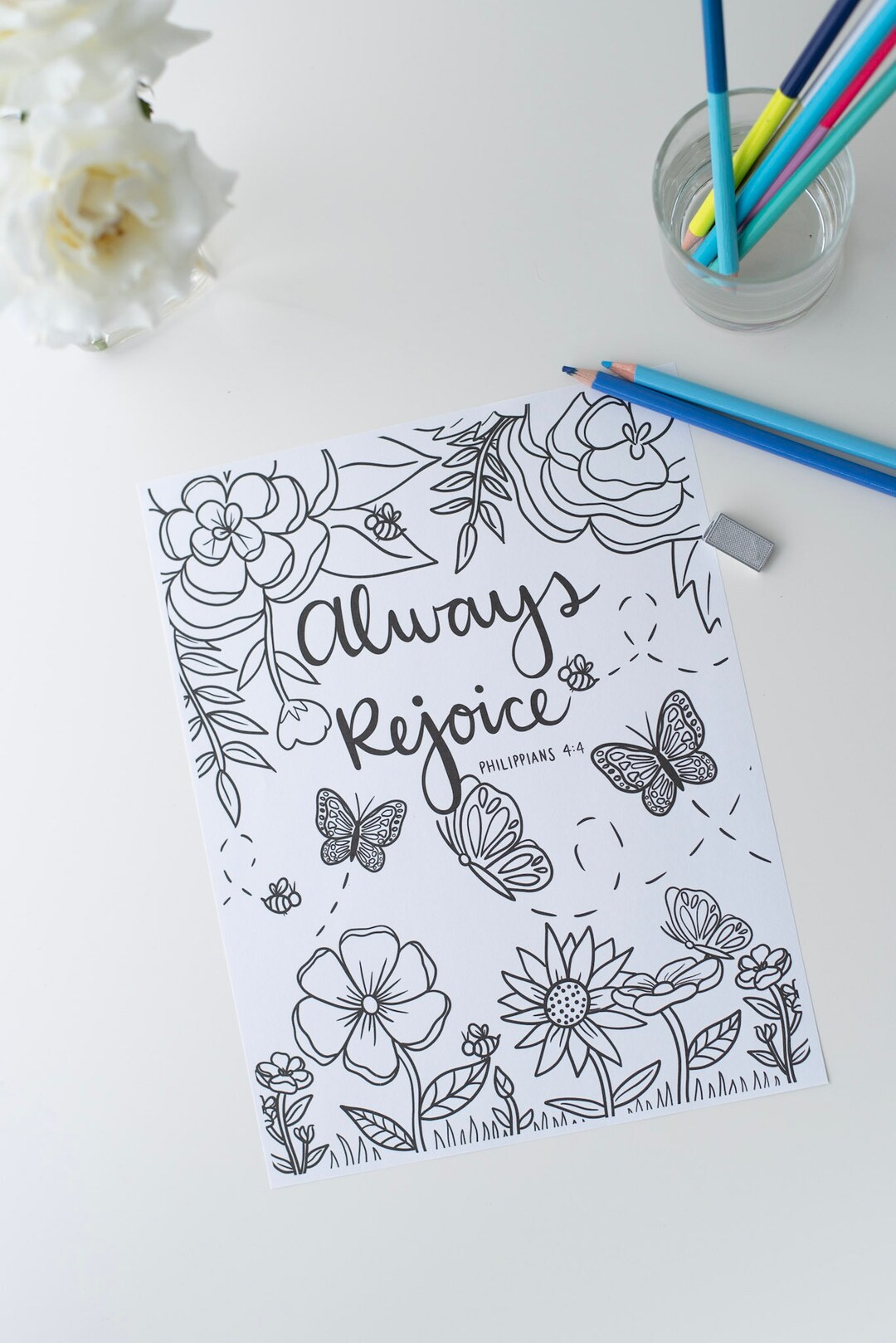 Always Rejoice Coloring Page Printable - Etsy UK