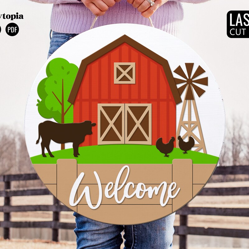 Tree Farm Circle Svg - Etsy