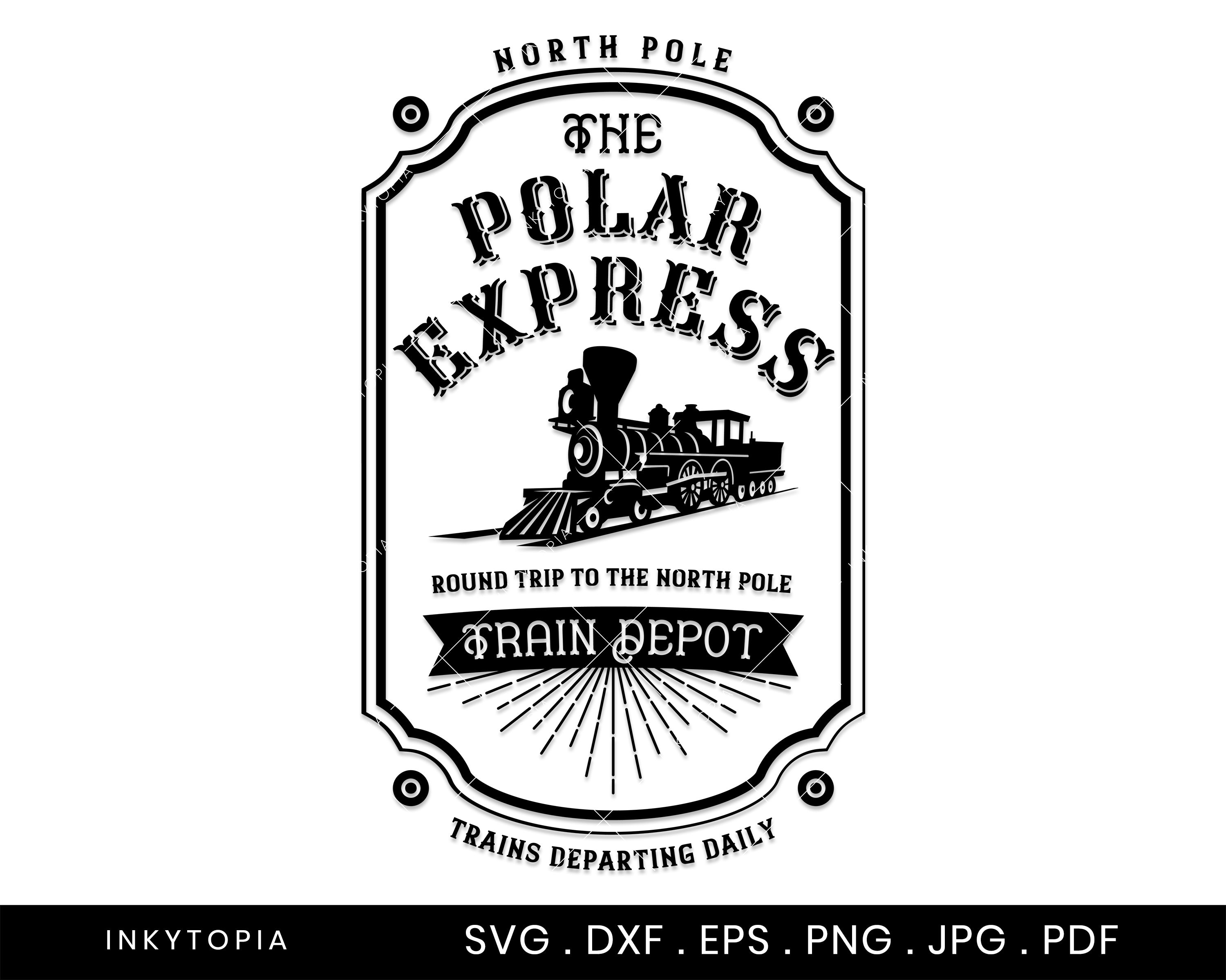 Polar Express SVG | Vintage Christmas Sign Svg, Dxf, Eps, Png Cut Files ...