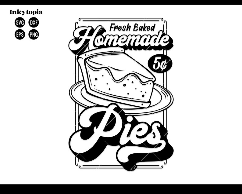 Homemade Pies SVG Farmhouse Kitchen SVG Vintage Bakery - Etsy