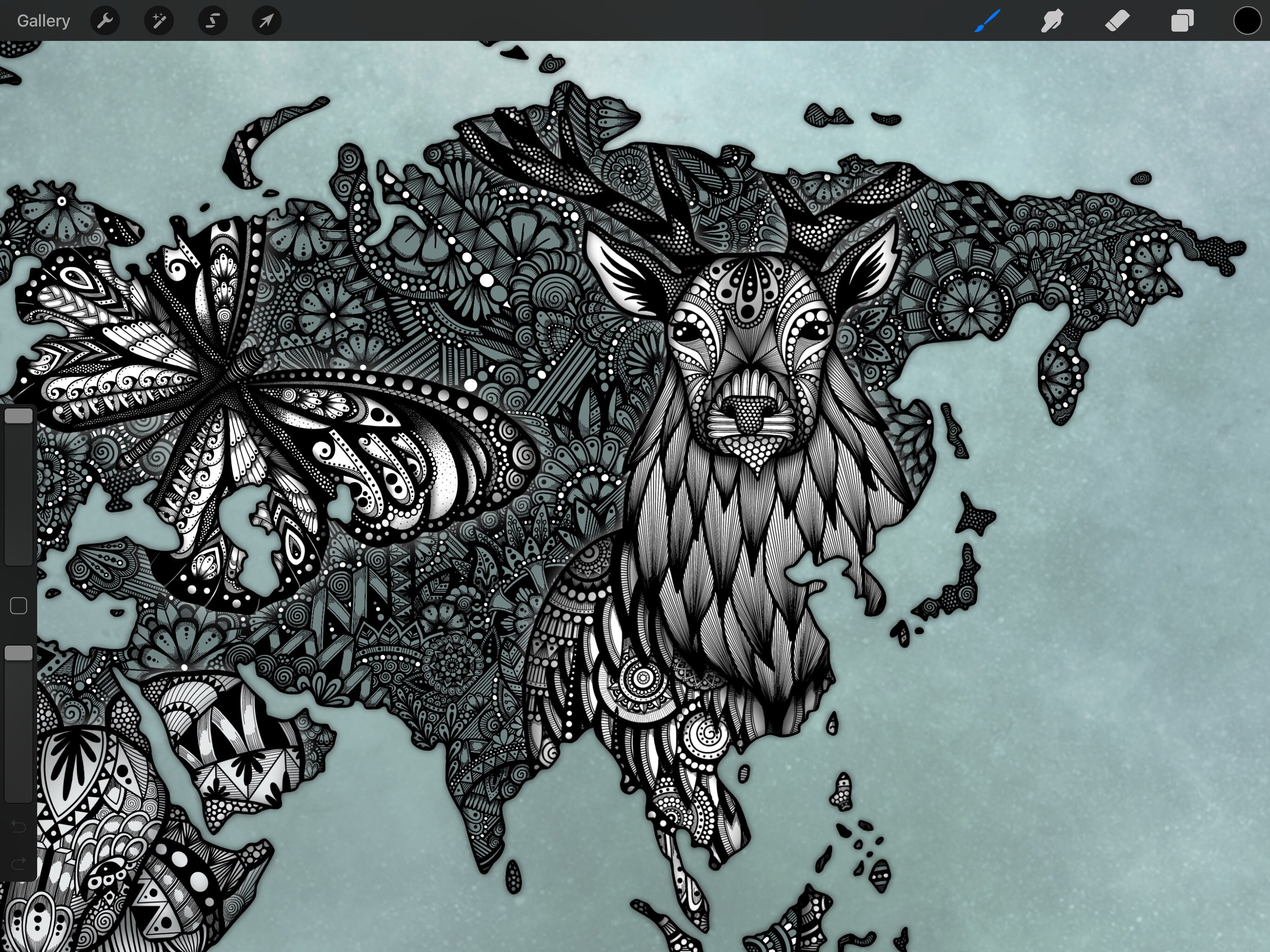 World Map Zentangle - Etsy