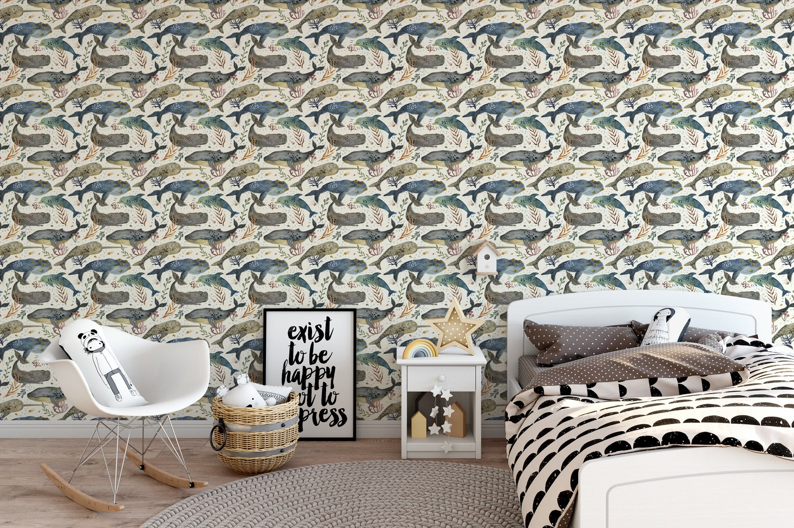 Watercolor Whales Digital Paper Pack Nautical Seamless Patterns ...