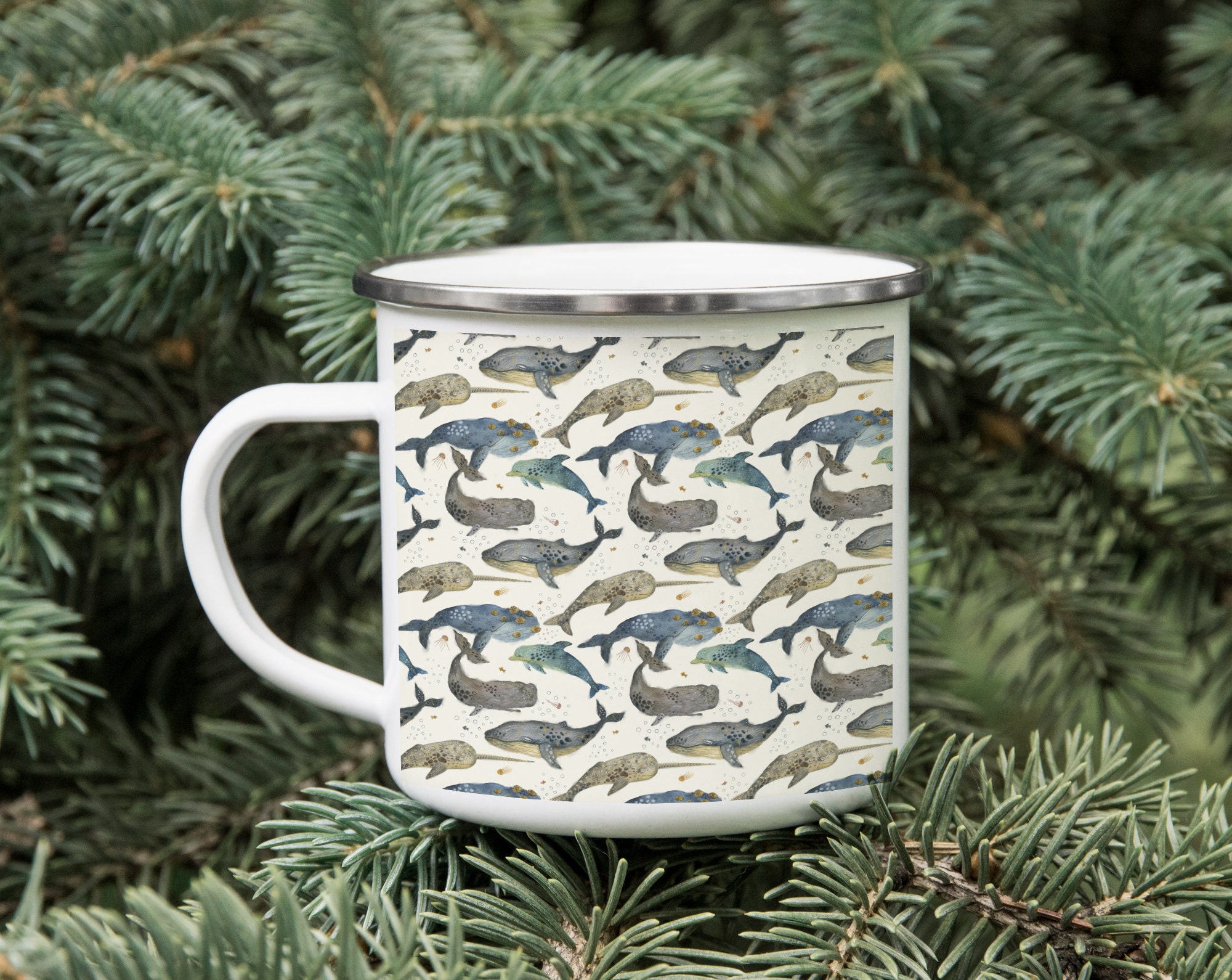 Watercolor Whales Digital Paper Pack Nautical Seamless Patterns ...