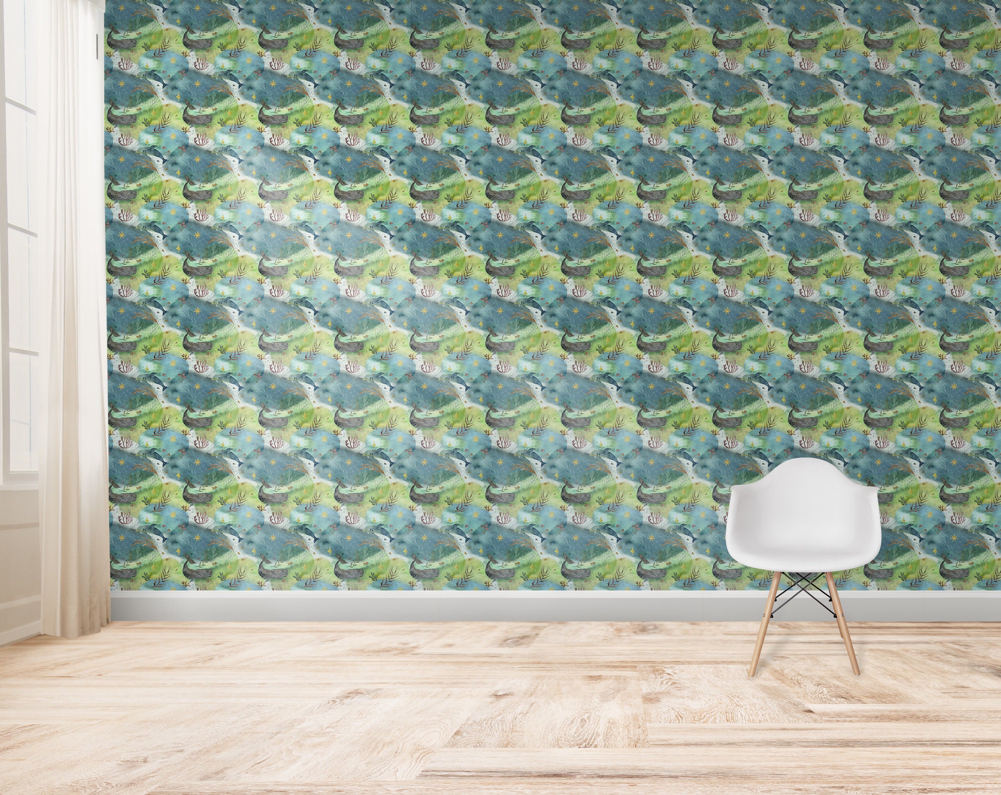 Watercolor Whales Digital Paper Pack Nautical Seamless Patterns ...