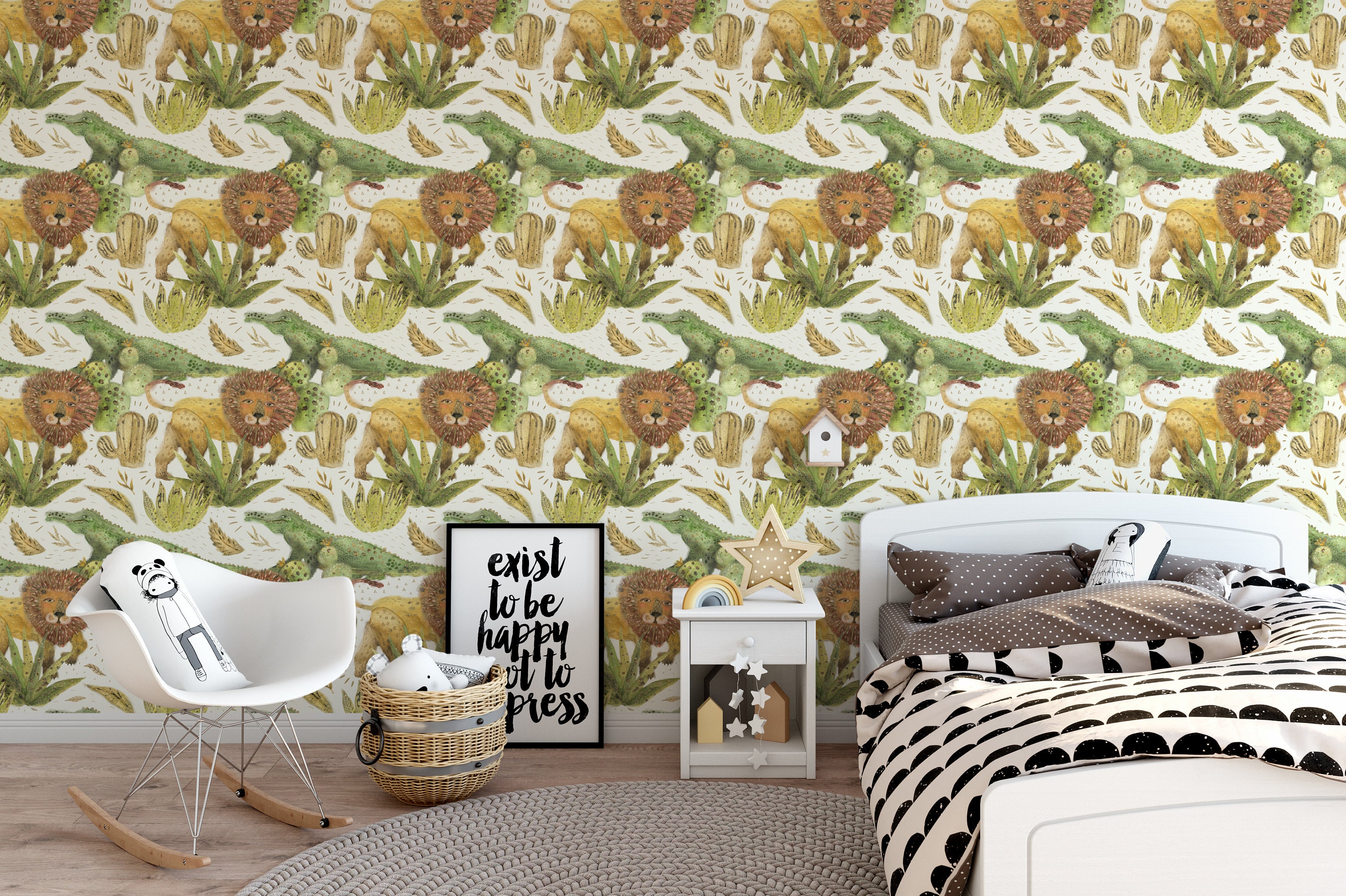 Watercolor Safari Digital Paper Seamless Patterns African Animals ...