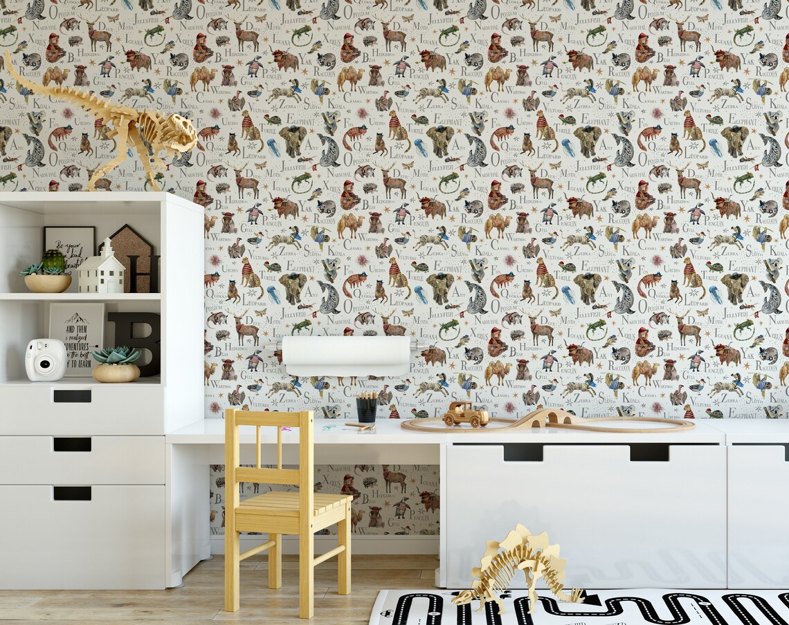 ABC Watercolor Digital Paper English Alphabet With Animals Pirates ...