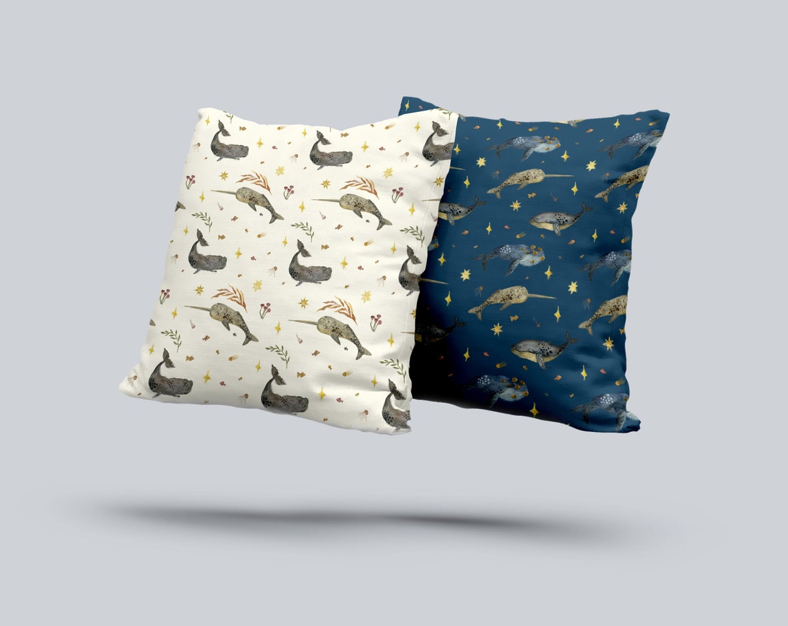 Watercolor Whales Digital Paper Pack Nautical Seamless Patterns ...