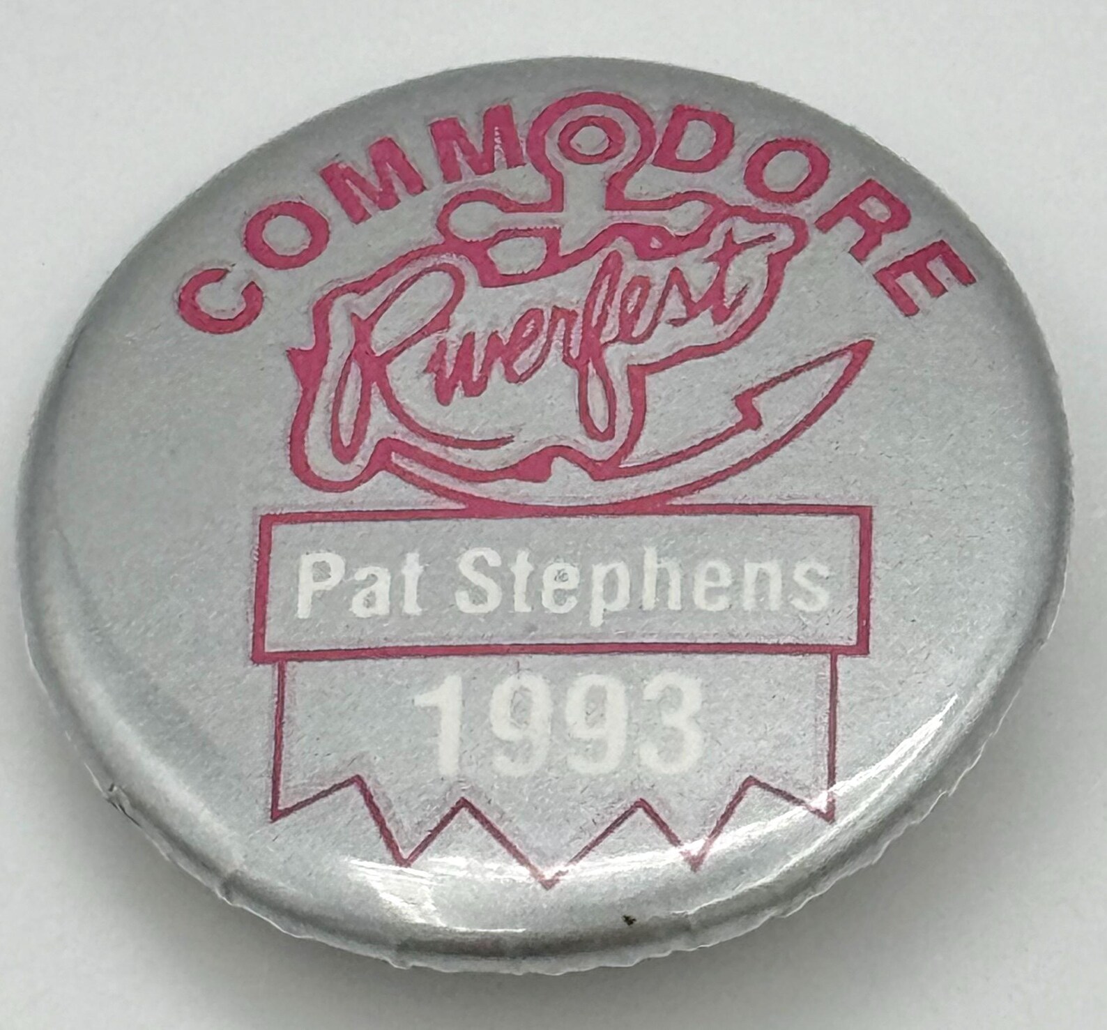 1993 Vintage Riverfest Commodore Pin Back Button- Pat Stephens ...