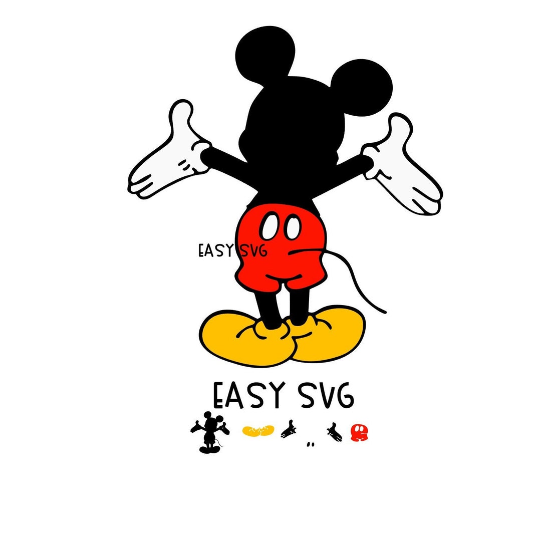 Easy SVG Mickey Svg Mouse Svg Back View Mickey Simple Design Ready for ...
