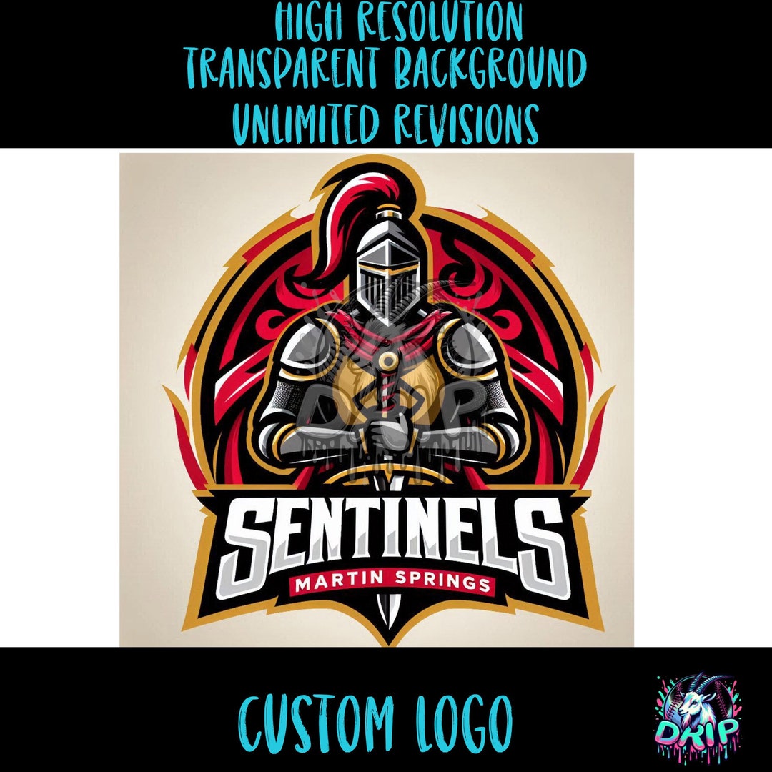 Custom Made School Local Team Logo Mascot School Custom Name and Art ...