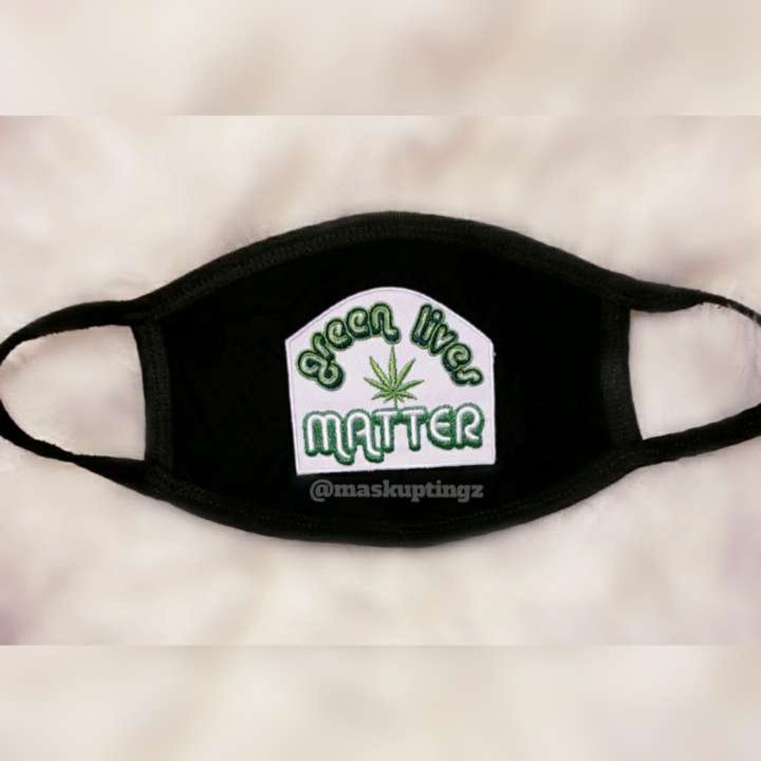 Green Lives Matter Cannabis Hemp Marijuana Weed Leaf Fashion Black Face ...