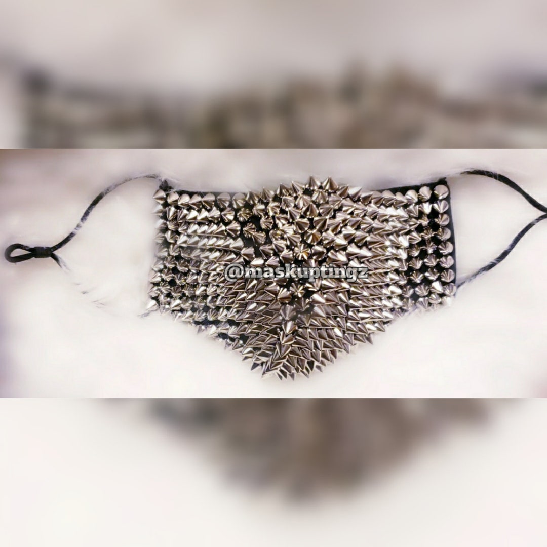Silver Spiked Unisex Adjustable Fashion Punk Face Mask| Burning Man ...