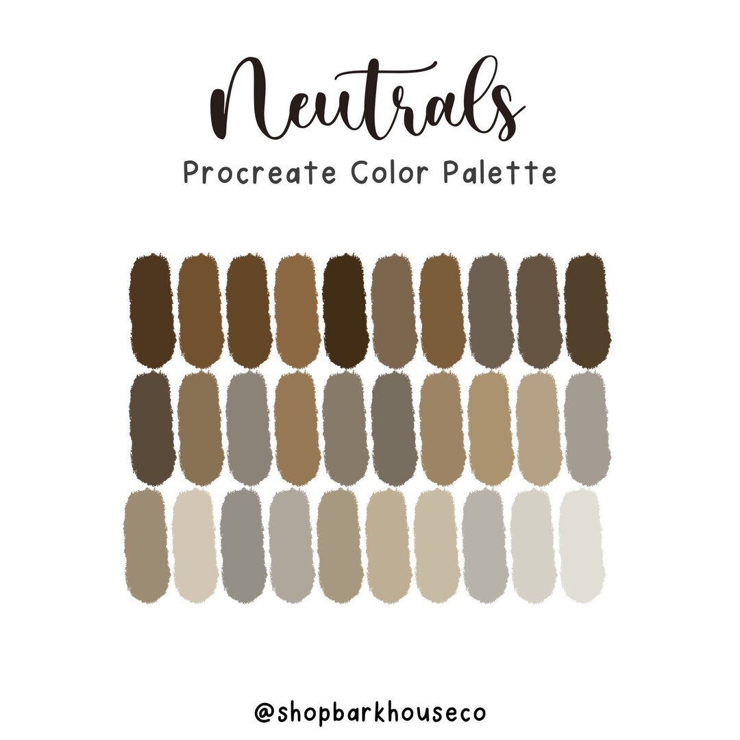 Neutrals Procreate Color Palette | Instant Download | Procreate Palette ...