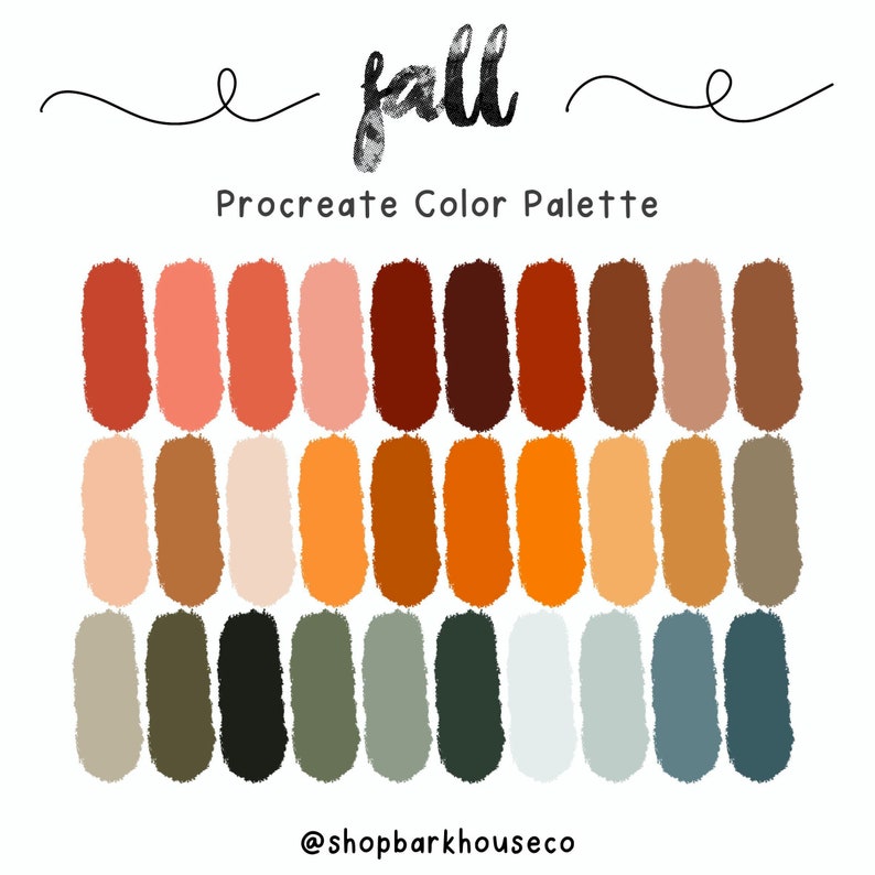 Fall Procreate Color Palette | Instant Download | Procreate Palette - Etsy