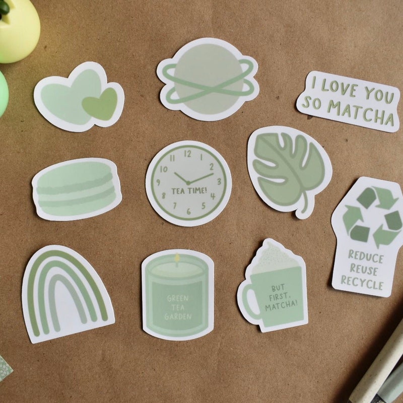 Green Aesthetic Stickers - Etsy