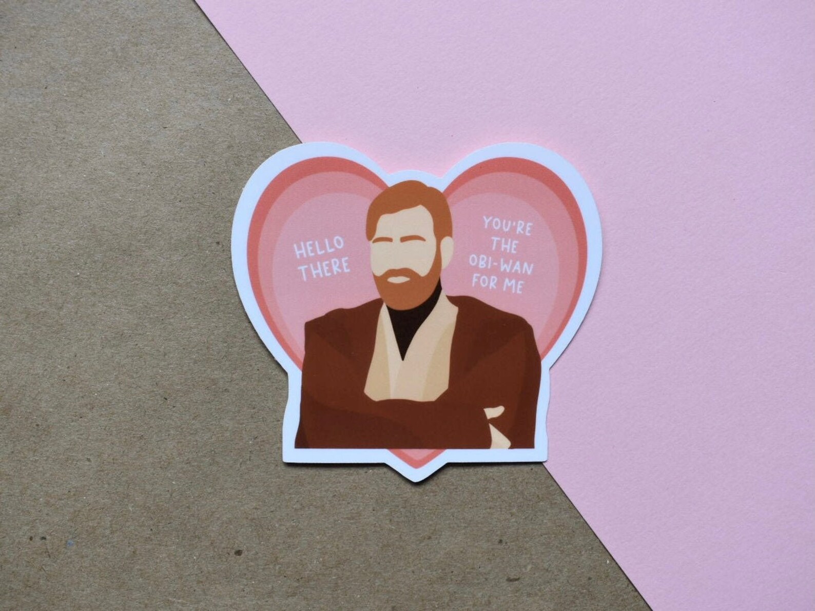 Obi-wan Sticker Heart Valentines Day | Etsy