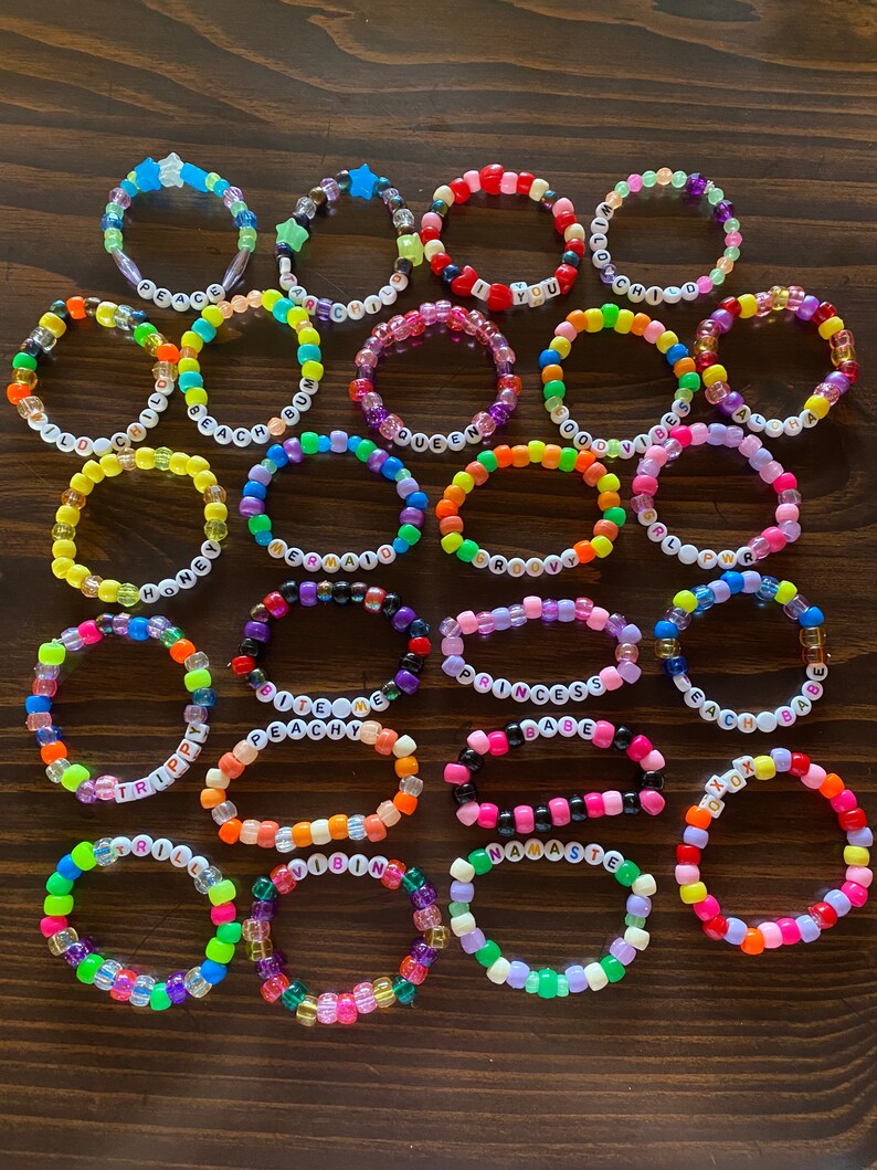 Kandi word bracelets | Etsy