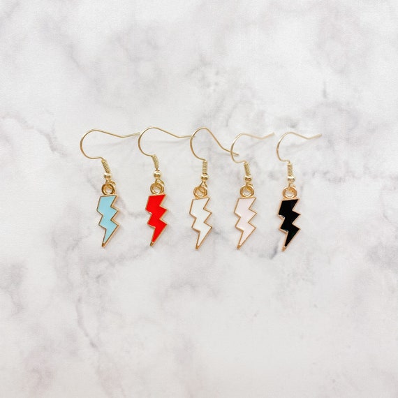 Lightning Bolt Earrings Etsy UK