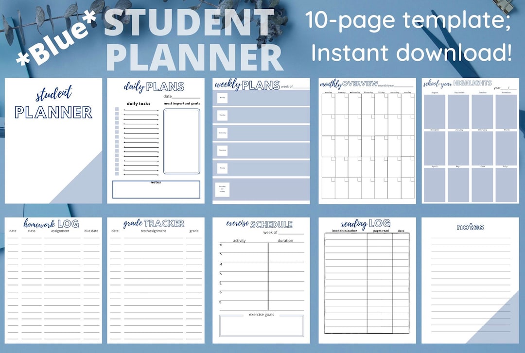 Student Planner; Instant Download; Academic Planner; Back-to-school ...