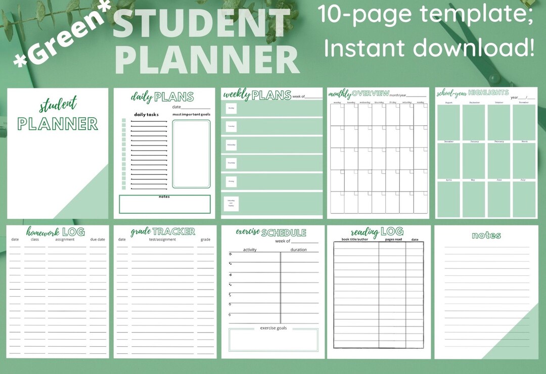 Student Planner; Instant Download; Academic Planner; Back-to-school ...