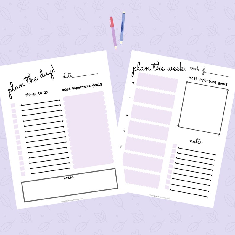 Daily Planner Insert; Weekly Planner Insert; Daily Planner; Weekly ...