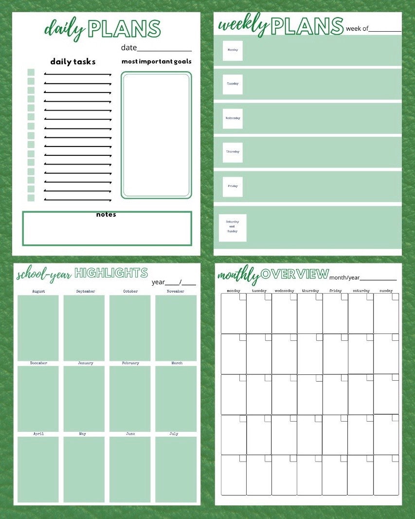 Student Planner; Instant Download; Academic Planner; Back-to-school ...